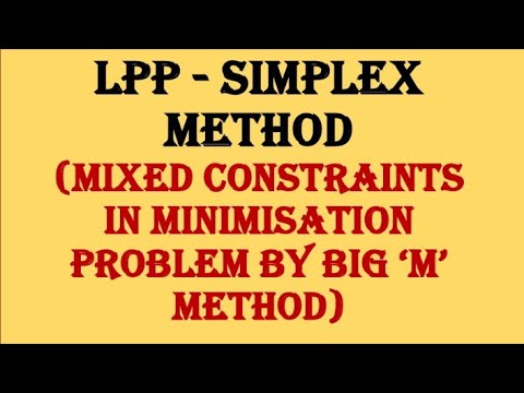 LPP||Simplex Method||Mixed Constraints Minimisation problem by Big M method||PU CHD@CommerceRoom ...