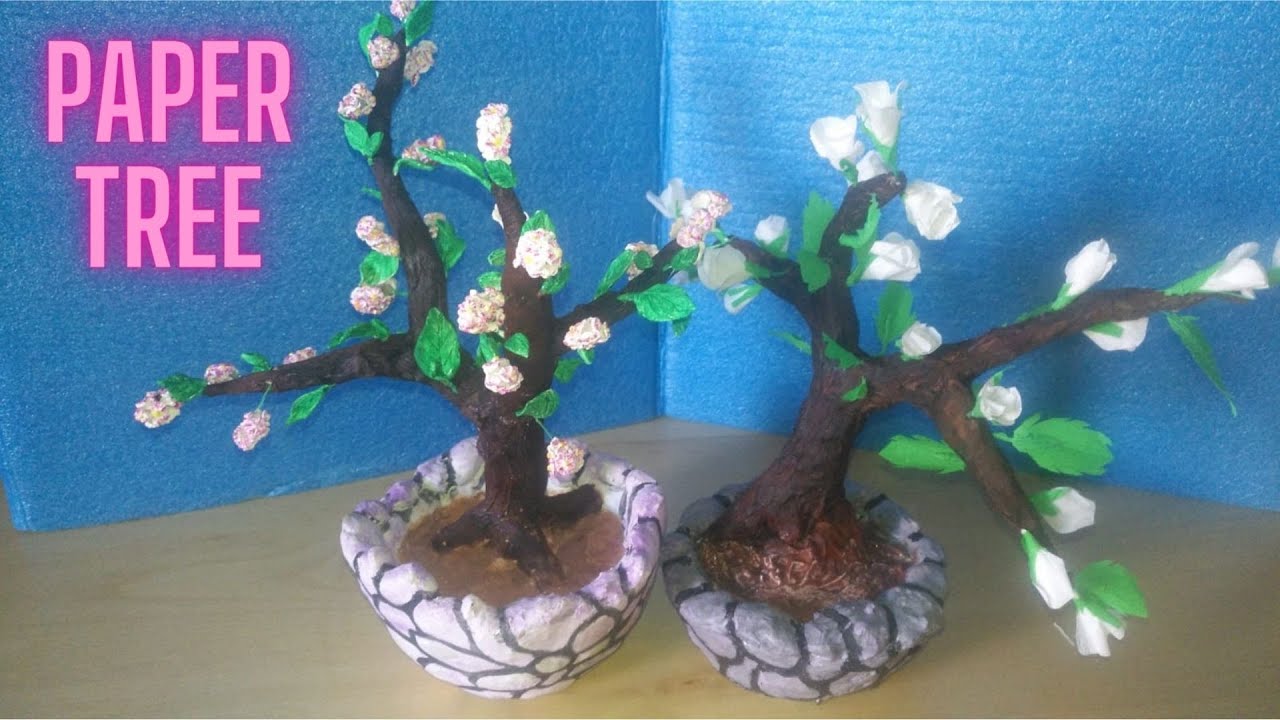 DIY :Paper Tree Home Decoration /// Paper Tree look like real plant ...
