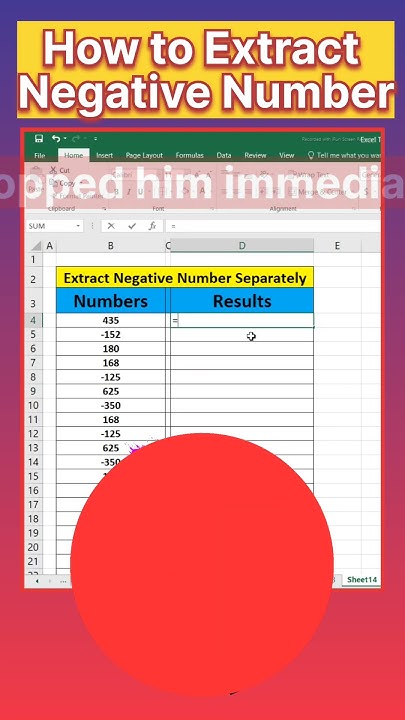 How to extract negative number #excel #exceltips #excelshortcuts #shorts @satishg1508 - YouTube