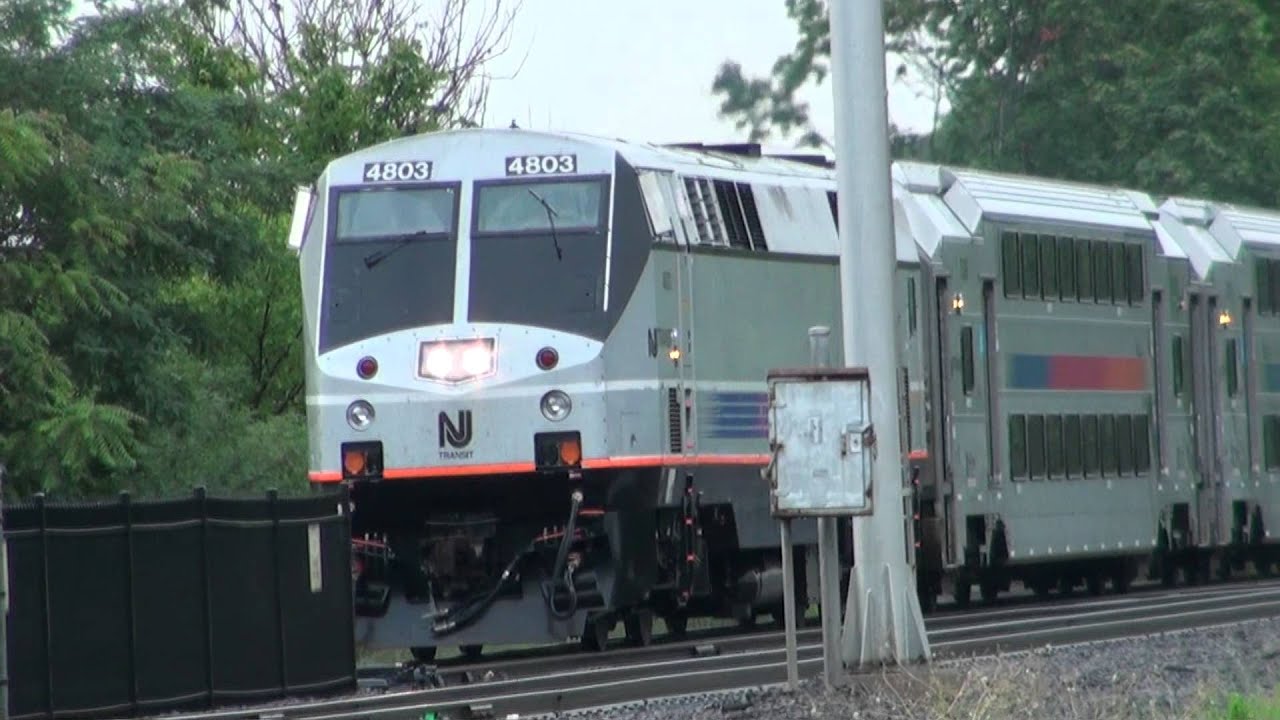 NJT P40 #4803 Blows thr Horn Coming Into Bound Brook 7-26-2012 - YouTube