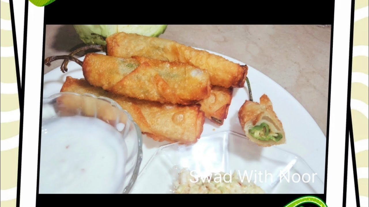 Mirchi Spring Roll Recipe | Mirchi Fry Roll | Vegetables Mirchi Rolls ...