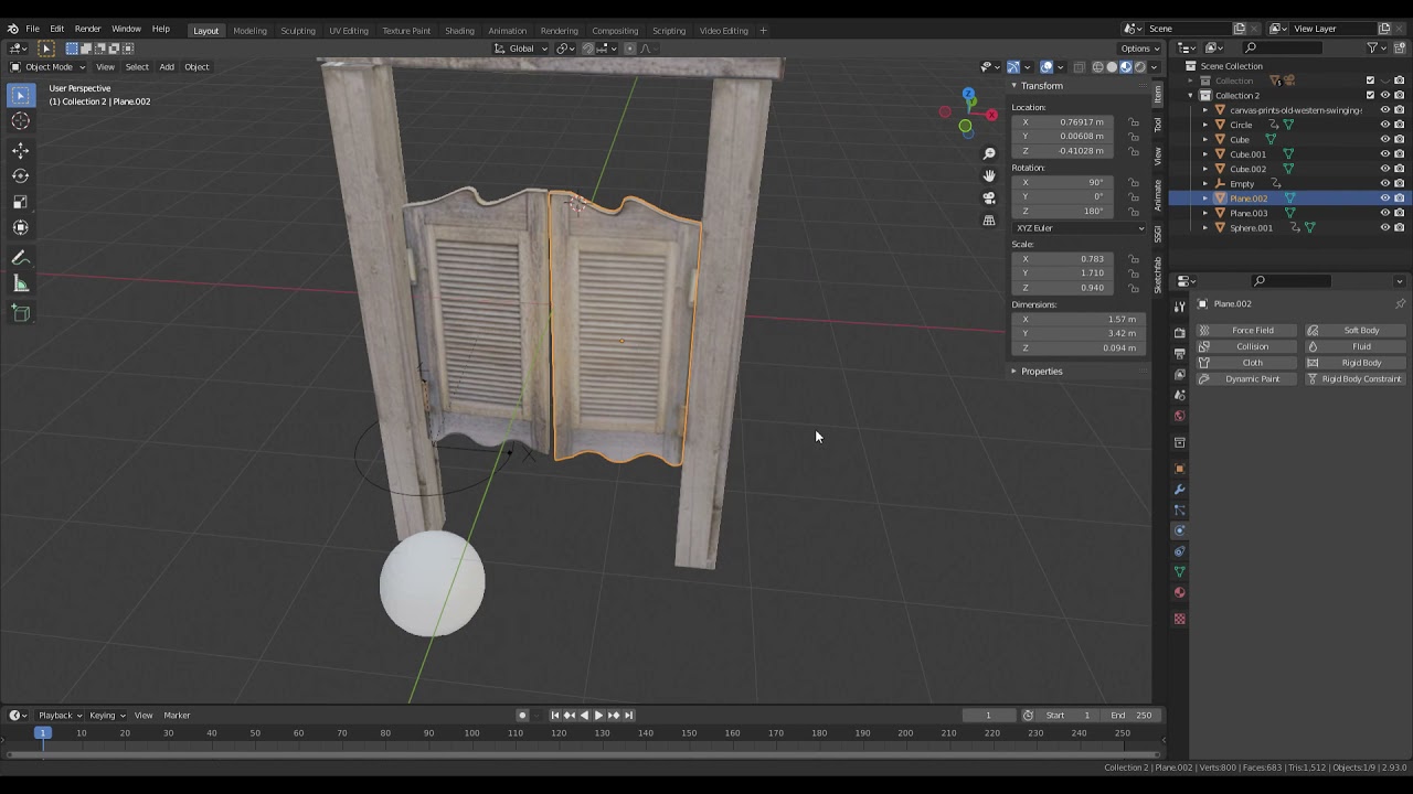 Quick and Easy - Create Swinging Doors - Blender 2.9 - YouTube