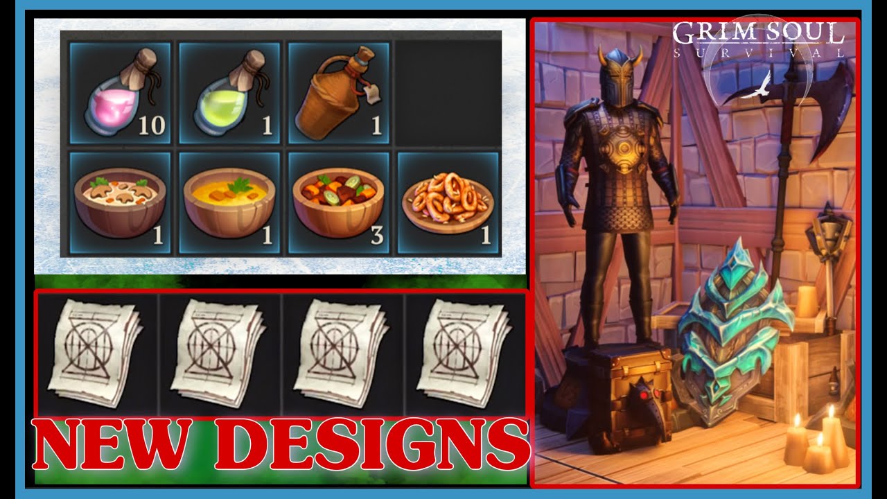 NEW DESIGN/FOOD/TASK/ITEMS- GRIM SOUL SURVIVAL - YouTube