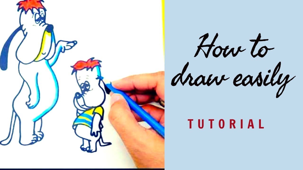 How to Draw Cute Droopy and Son Dripple Easy Tutorial #youtube # ...
