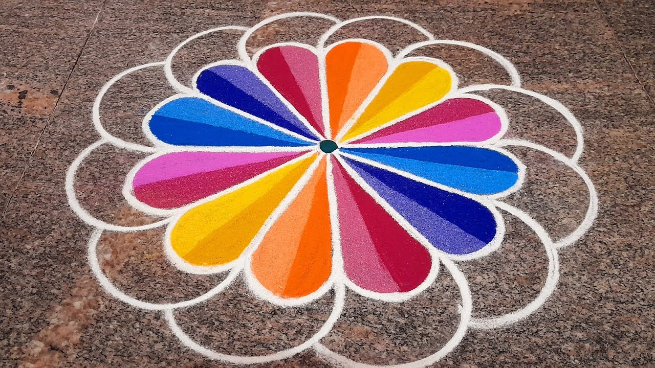 multicolor rangoli |rangoli |3d kolam |3d rangoli |p square rangoli ...