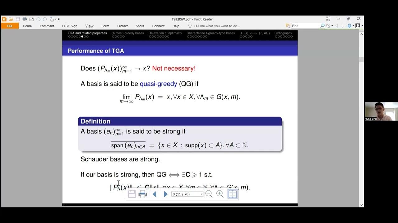 #76: Hung Viet Chu - Relaxation of Optimality for the Thresholding Greedy Algorithm - YouTube