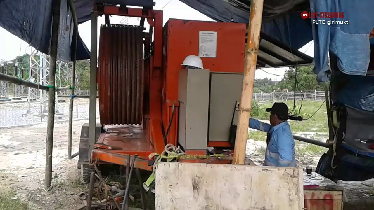 penarikan konduktor tower sutet - YouTube