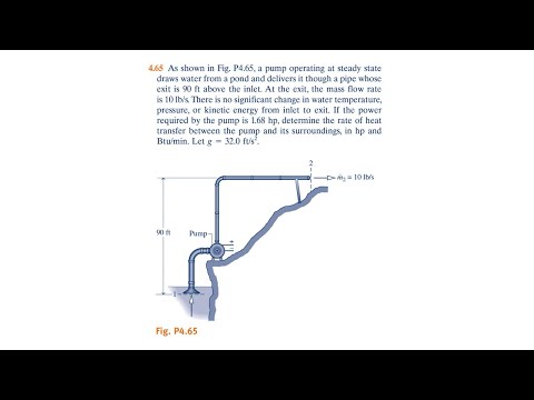4.65 As shown in Fig. P4.65, a pump operating at steady state draws ...