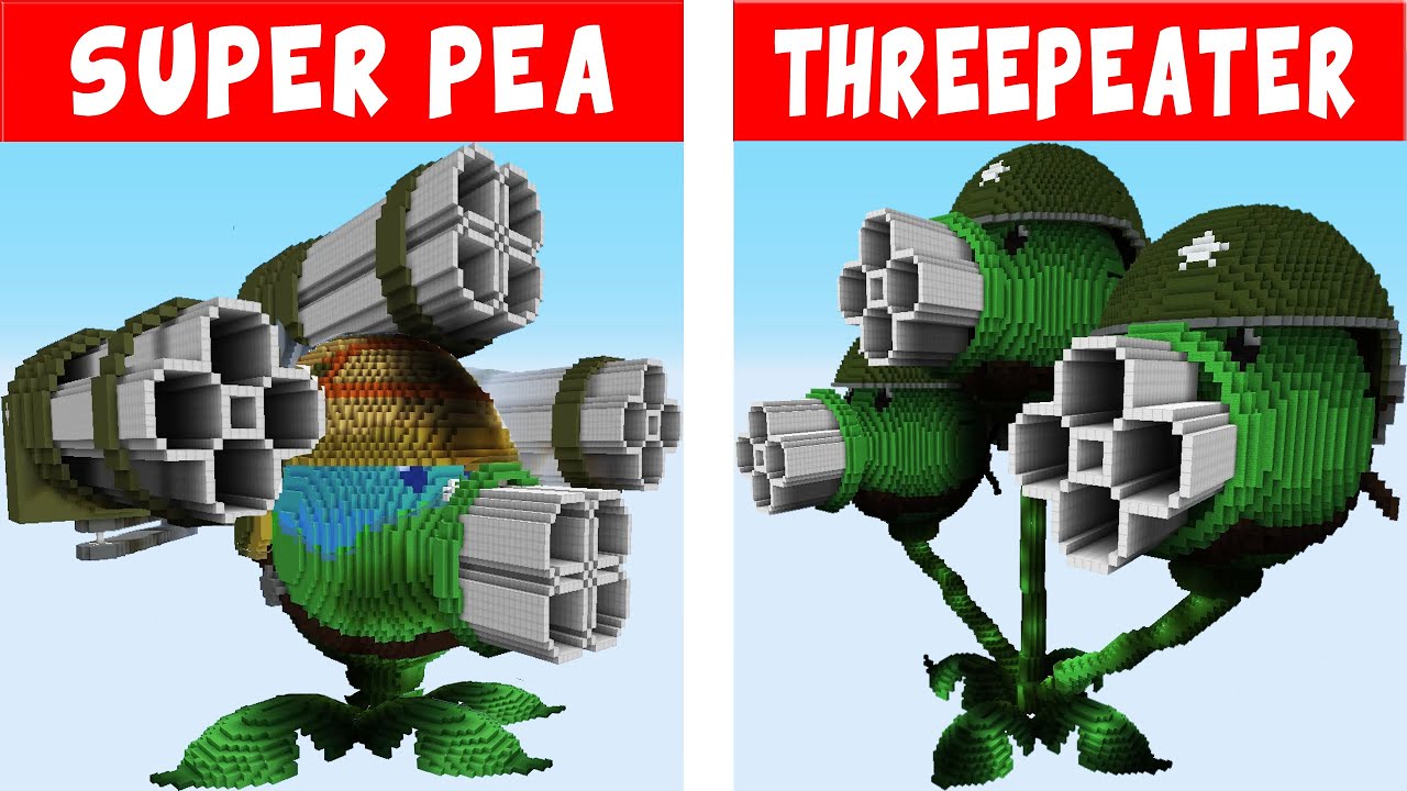 Minecraft vs PvZ – GATLING PEA | COB CANNON - YouTube