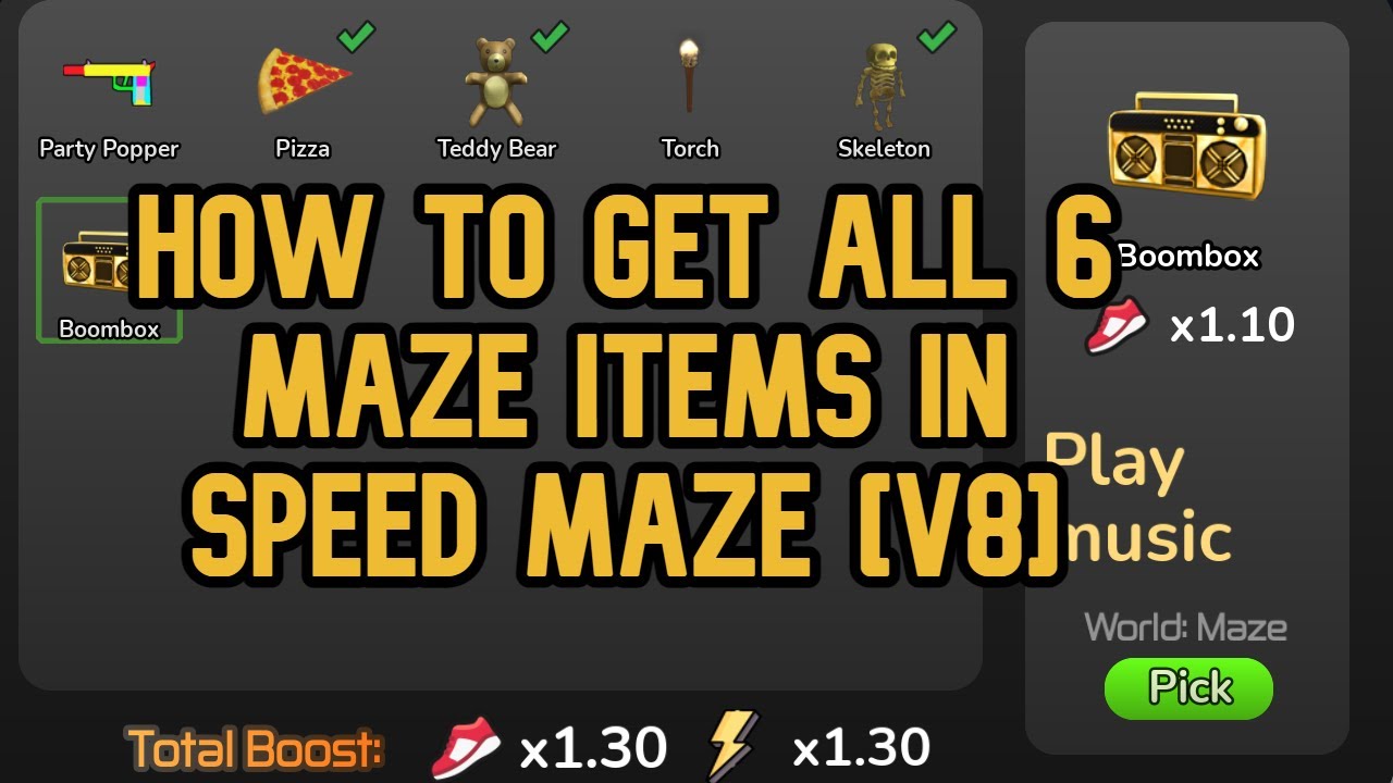 How to Get ALL 6 MAZE ITEMS in Speed Maze [V8] - YouTube