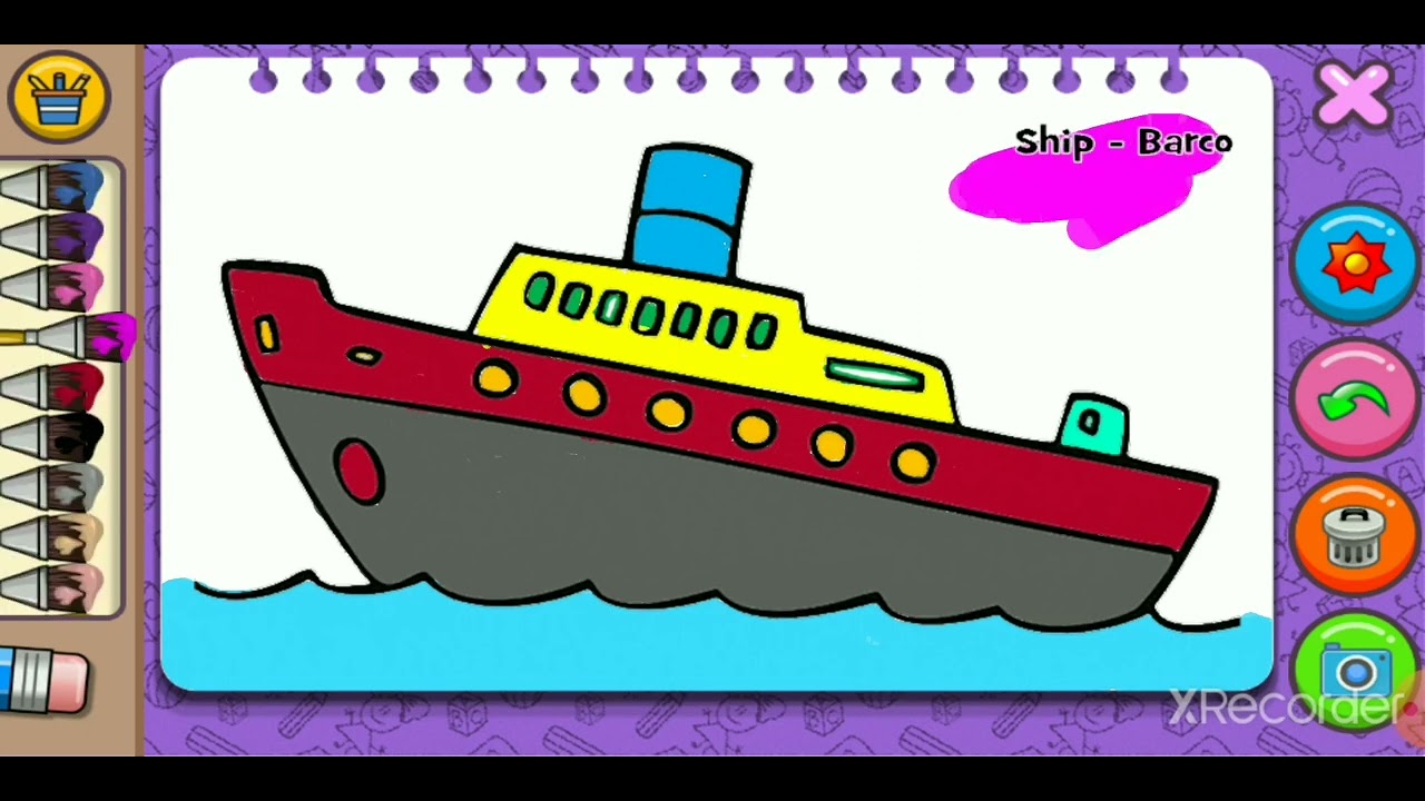 how to draw a ship step by step - YouTube