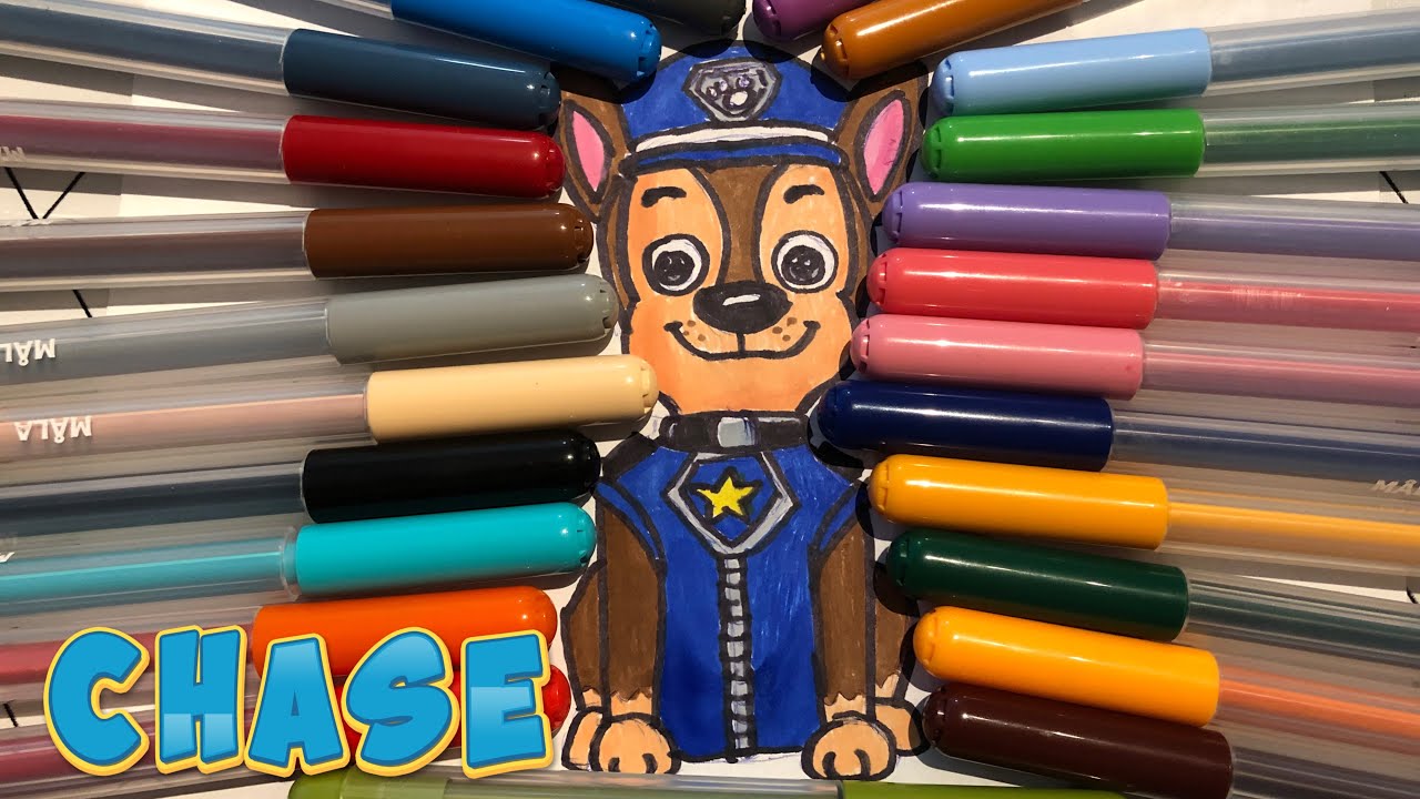 DRAWING CHASE PAW PATROL - YouTube