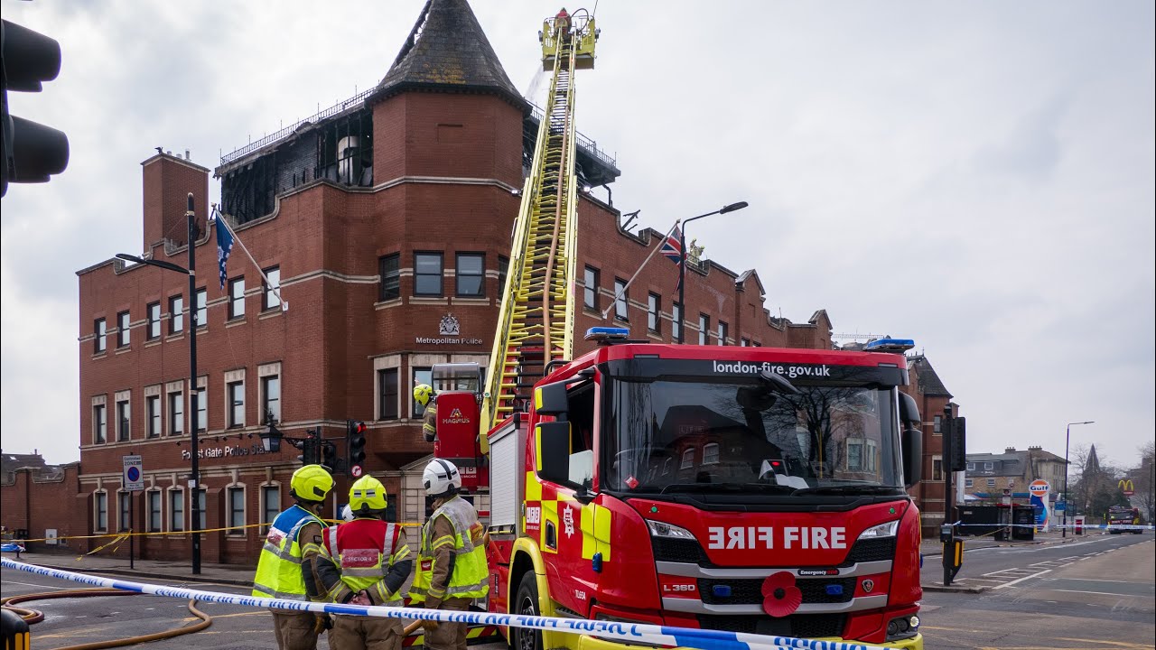 7/3/24 30 Fire Engines & 4 TLs attendance-Forest Gate Police Station E7 ...