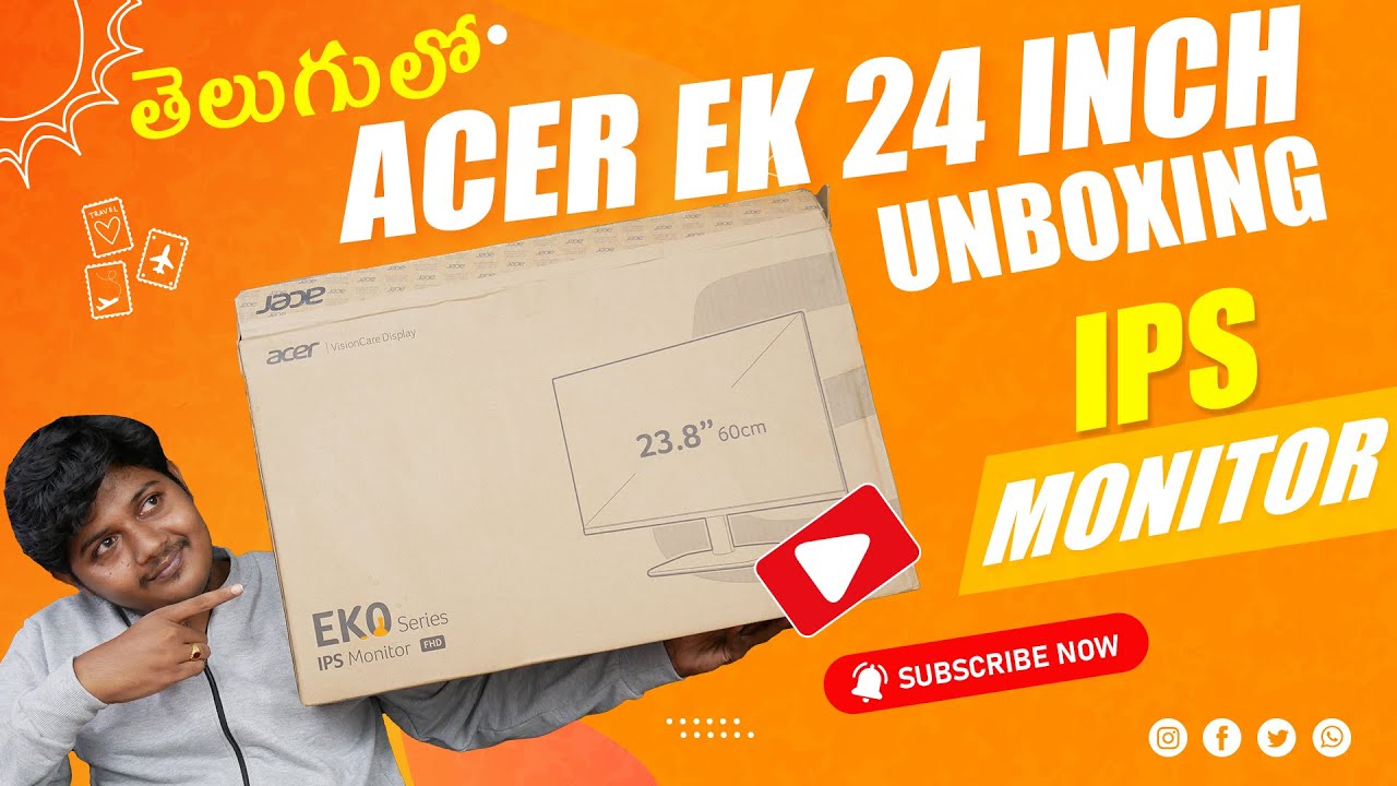ACER EK0 Monitor unboxing | Acer 24 inch monitor unboxing - YouTube