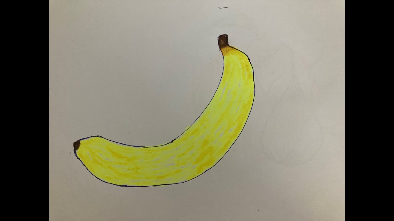 How to draw banana step by step | Draw a banana with crayons - YouTube