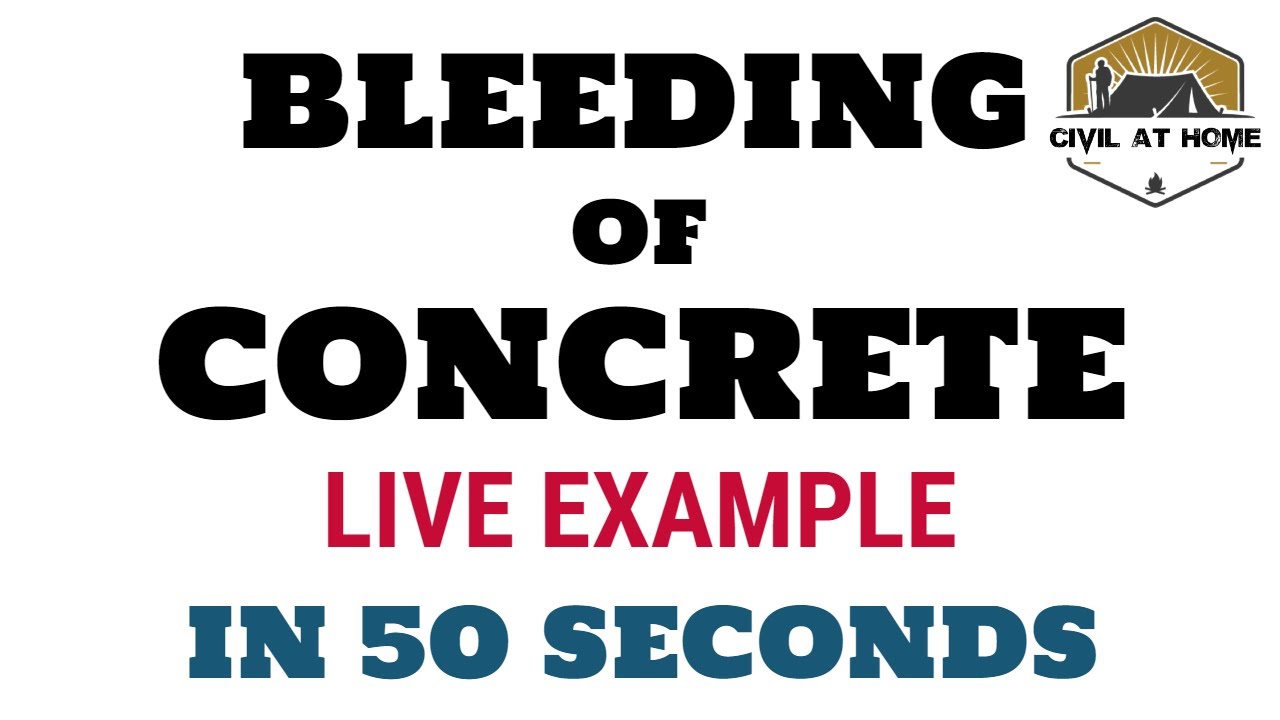 Bleeding of Concrete live example | Civil at home - YouTube