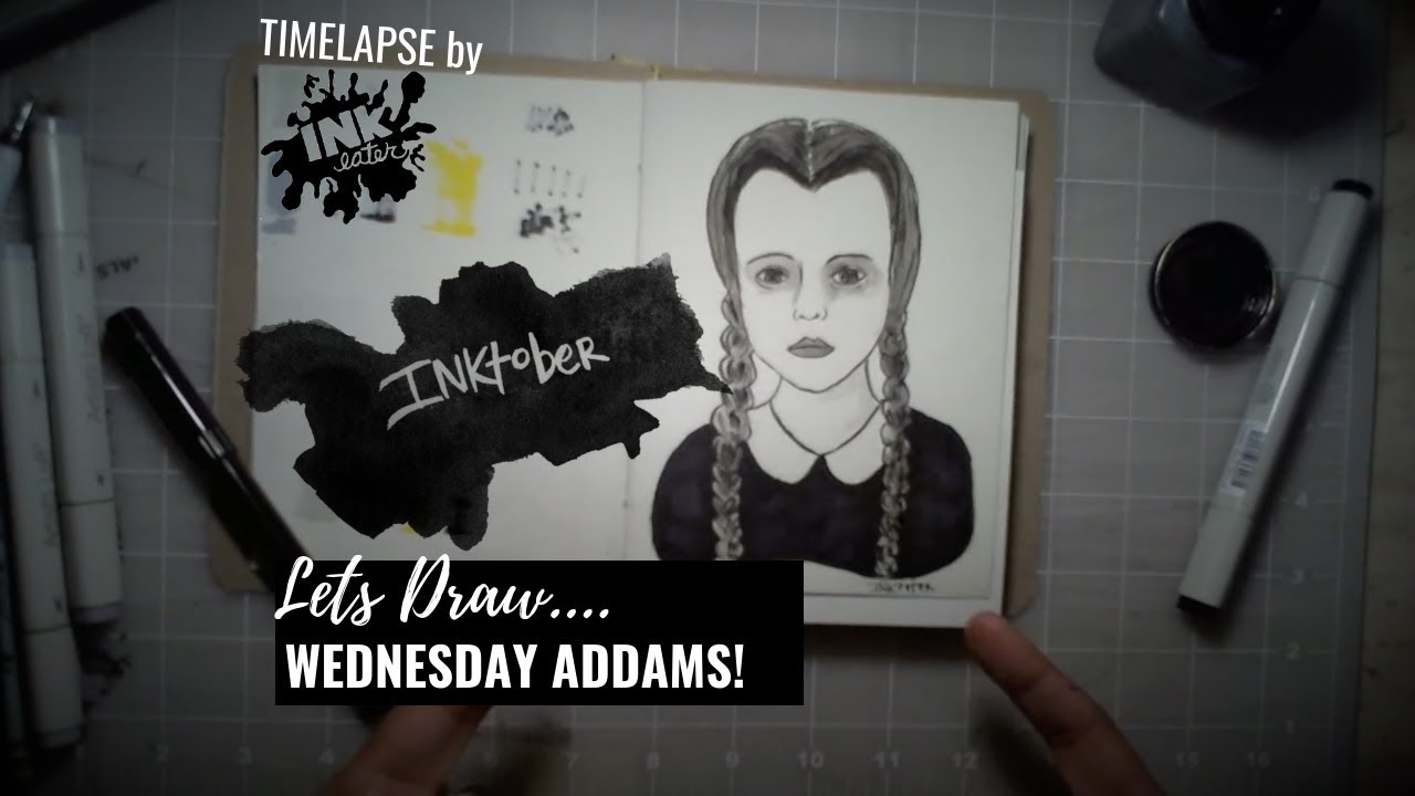 We Drew Wednesday Addams - Bad Ass Ladies of Horror - Inktober 2018 ...