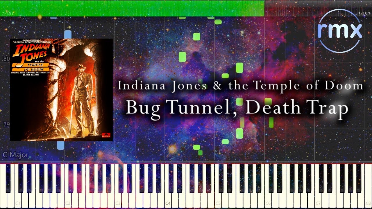 Indiana Jones & the Temple of Doom - "Bug Tunnel, Death Trap" (Piano ...