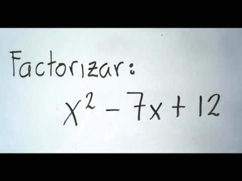 Factorizar un trinomio de la forma X2+BX+C. Ejemplo: X2-7X+12 - YouTube