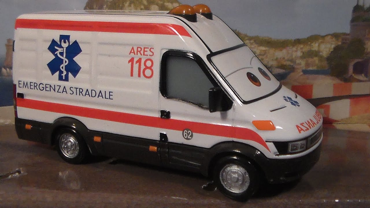 Disney PIXAR Cars Alfredo The Ambulance 8/9 Allinol Blowout - YouTube