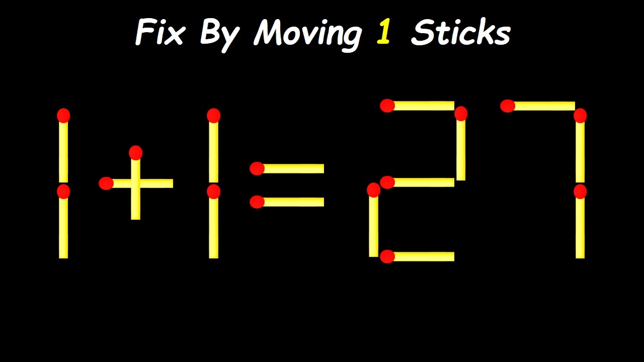 20 Difficult Matchstick Puzzles Only People with High IQ Can Solve ...