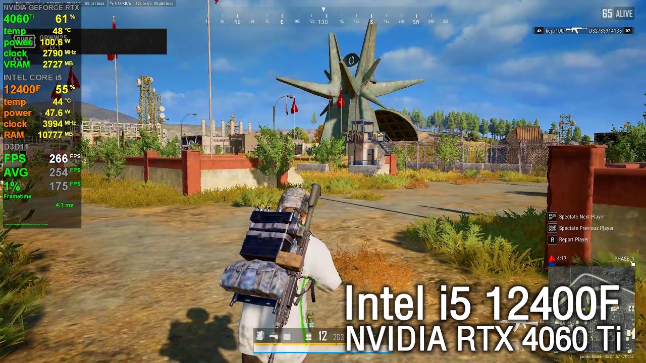 Intel Core i5 12400F + NVIDIA GeForce RTX 4060 Ti - PUBG - January 2025 ...
