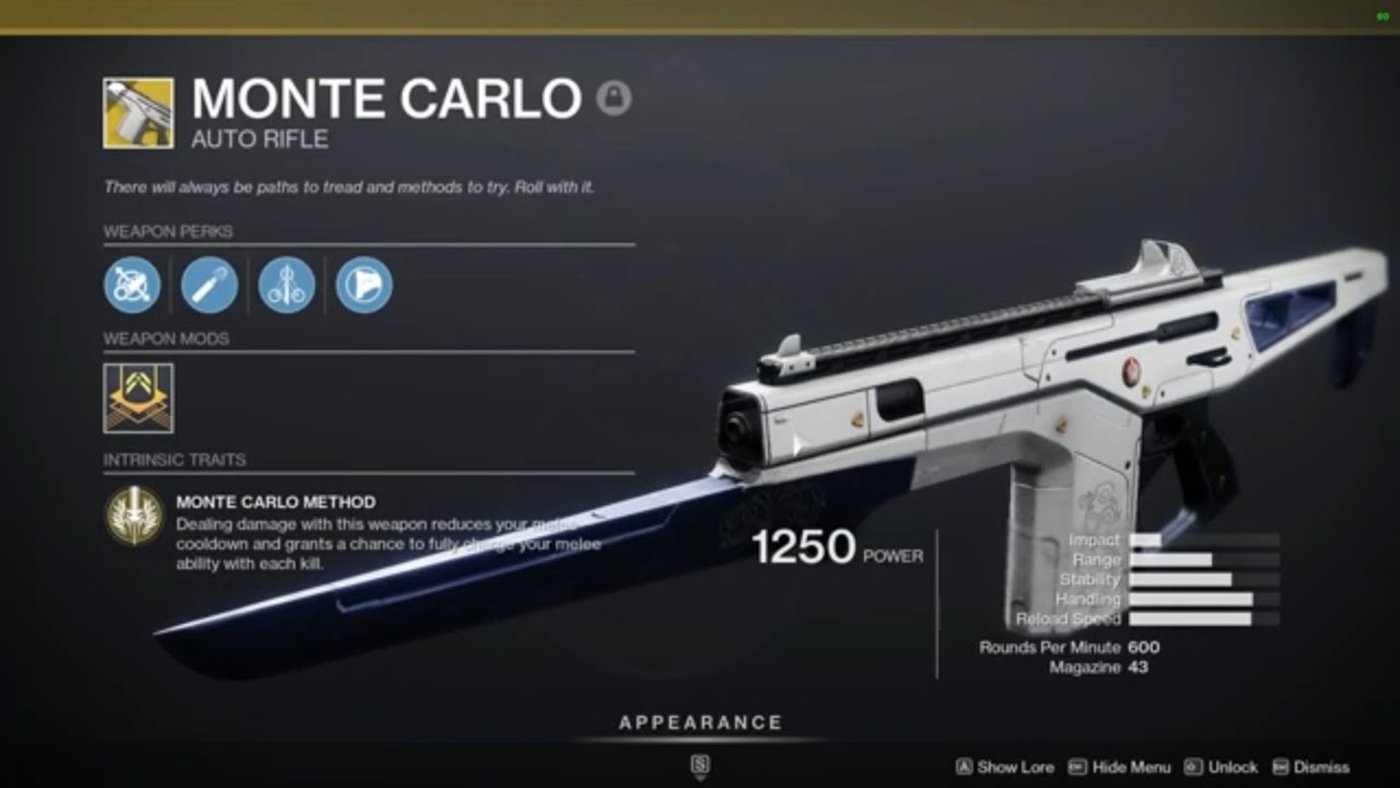 Destiny 2 - Exotic Weapons - Monte Carlo PVE [PC 1080p HD] - YouTube