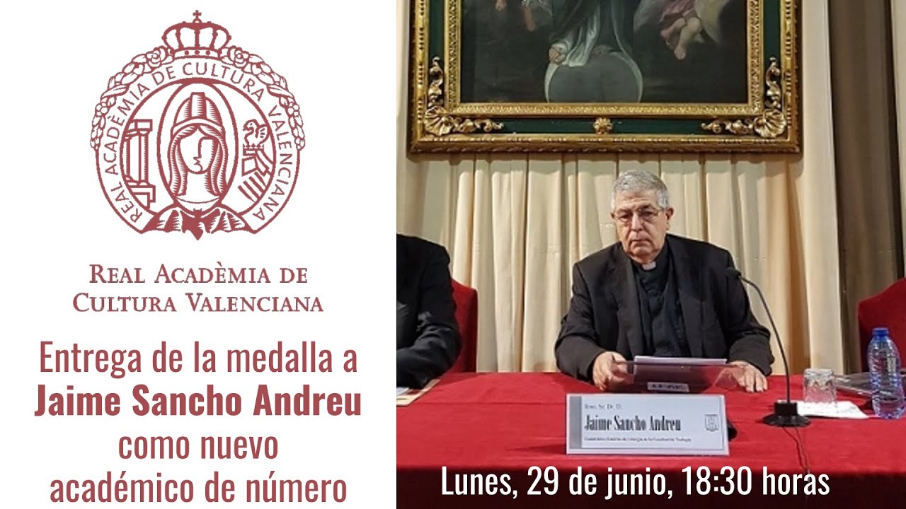 Entrega de la medalla a Jaime Sancho como nuevo académico de la RACV ...