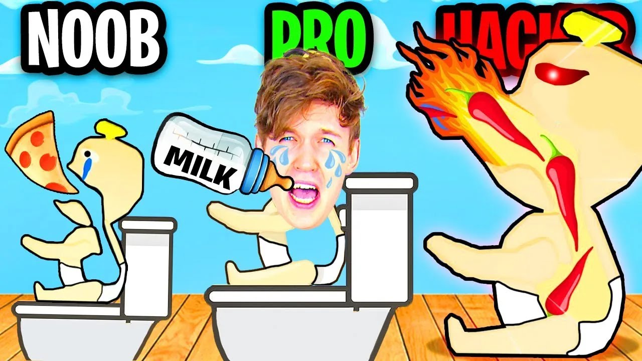 NOOB vs PRO vs HACKER IN THE TOP 5 FUNNIEST APP GAMES! (EATING ...