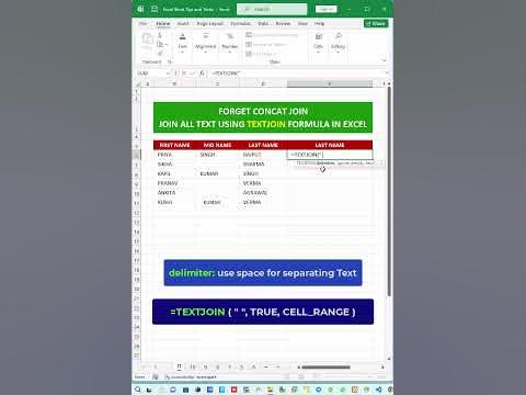 👌 This Time to Use TextJoin Instead of Concat for Joining Text in Excel #shorts | Ehica - YouTube
