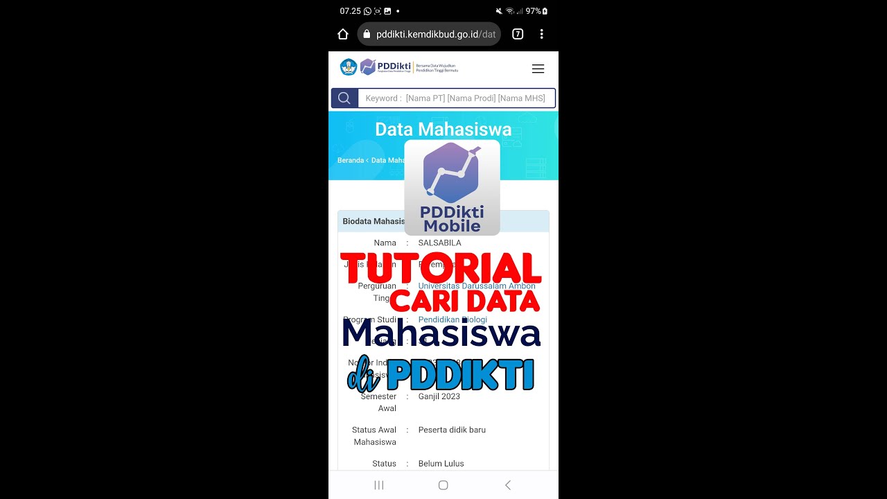 Cara Mudah Mencari Data Mahasiswa Baru di PDDIKTI - YouTube