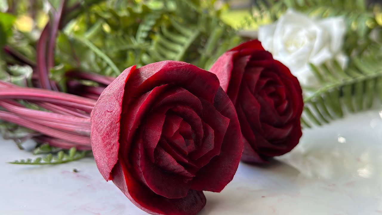 Beetroot Red Rose || Fruit Decoration || How to Make Edible Beetroot ...