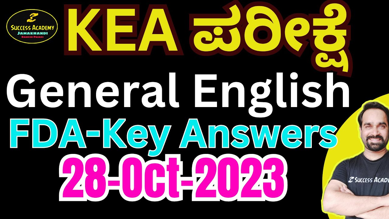 KEA FDA Key Answers |General English | 28-Oct-20233 |Ramesh Pujari ...