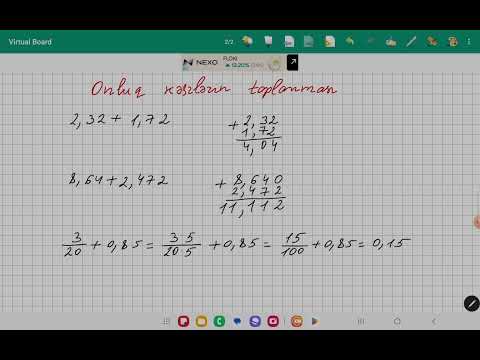 5ci sinif riyaziyyat.  onluq kəsrlərin toplanması