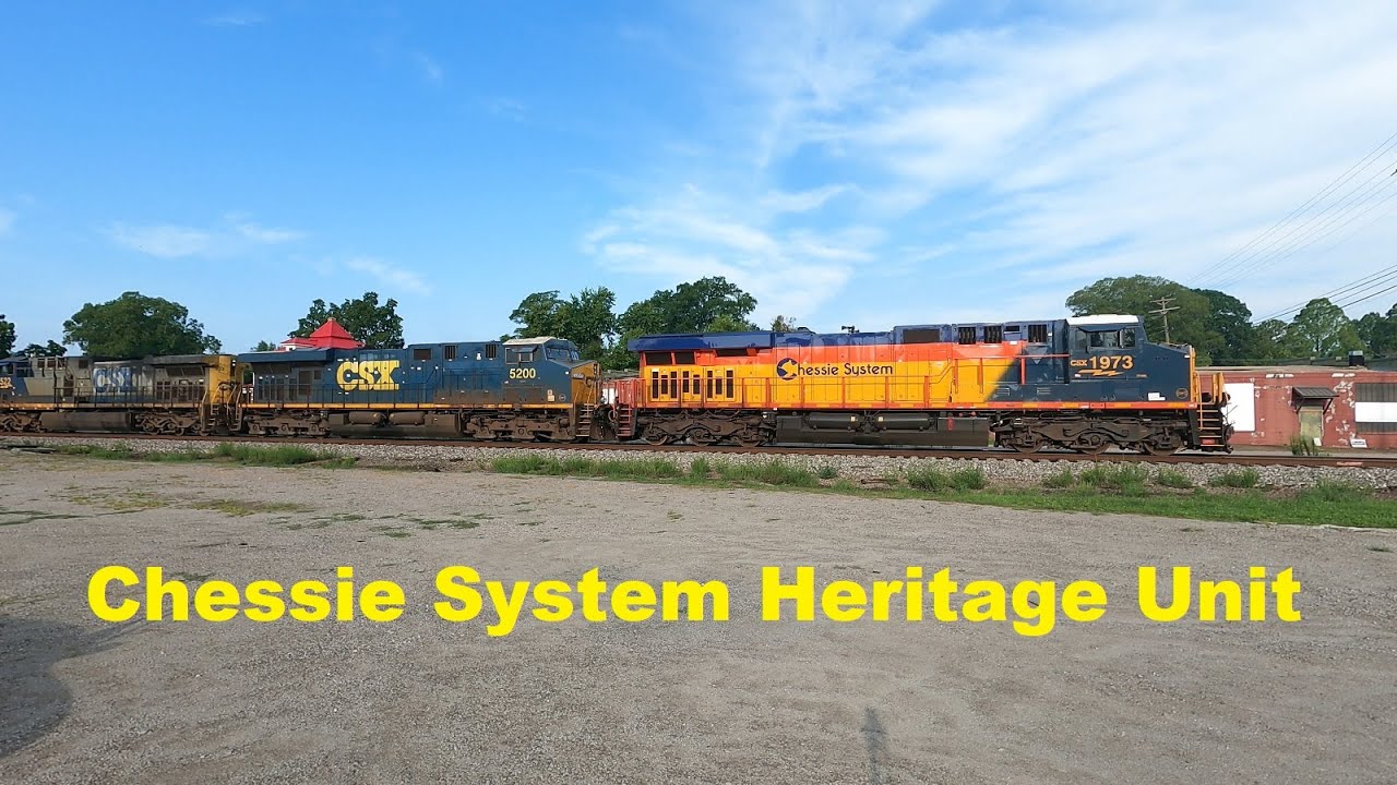 Chessie System Heritage Unit Leading CSX Coal Train E002 - 1973, 5200 ...