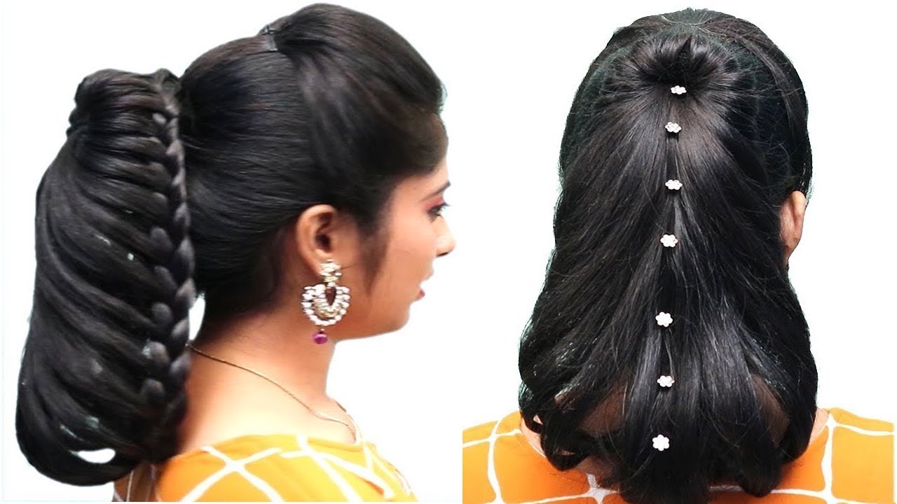 Beautiful Hairstyle For Wedding Party Function | Trending Hairstyle ...