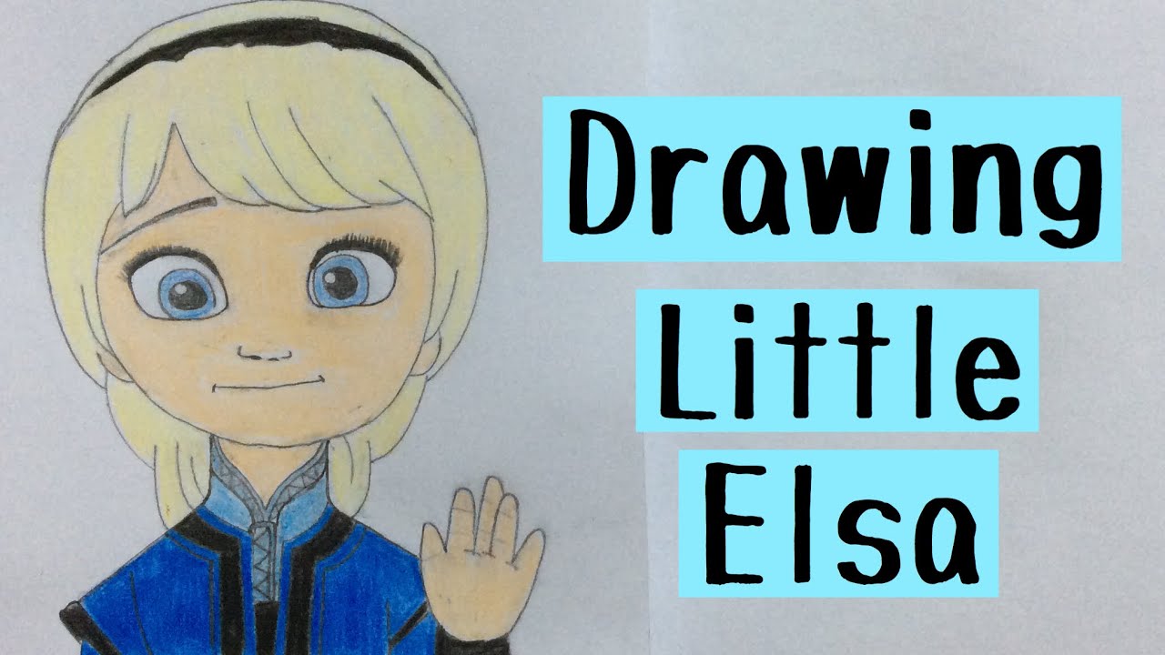 How to draw and color little ELSA - YouTube