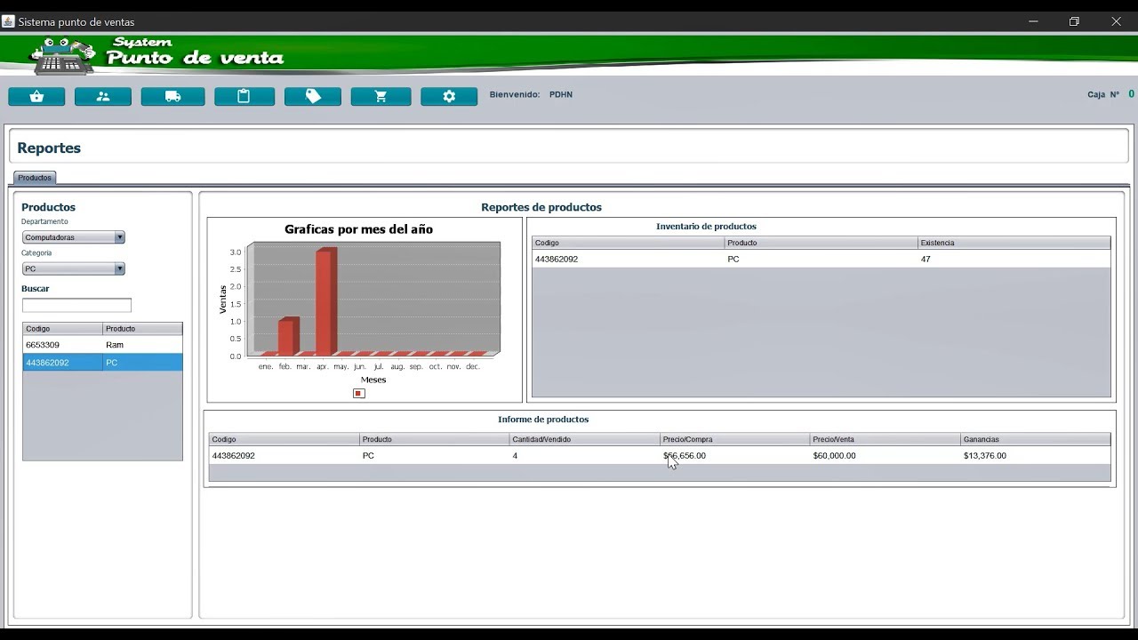 Sistema punto de ventas en Java con MySQL and SQL Server Interfaz ...