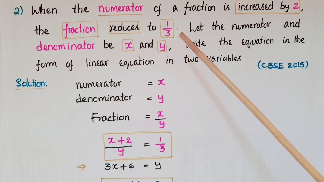 When the numerator of a fraction is increased by 2 ,the fraction ...
