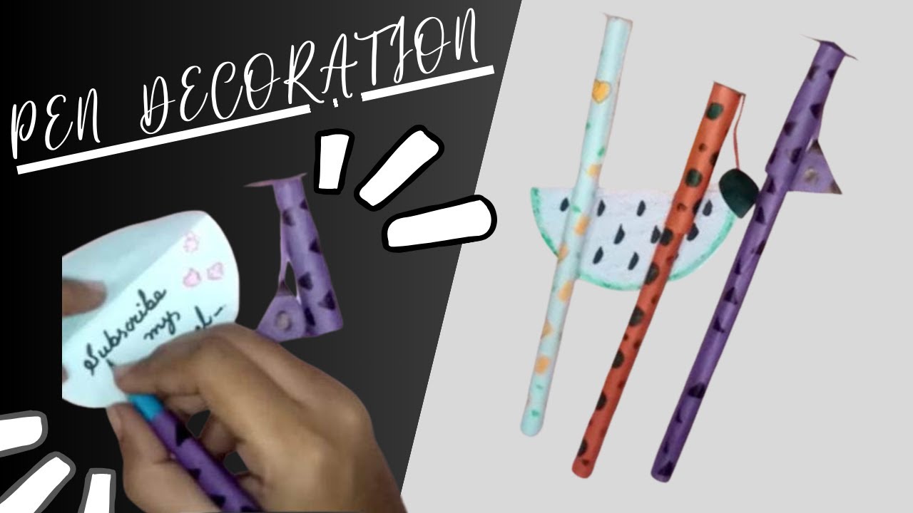 Paper Pen decoration | Origami Pen decoration ideas | Paper craft - YouTube