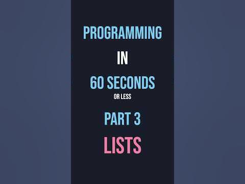 PART 3!! Programming in 60s - Lists! #python #programming #coding - YouTube