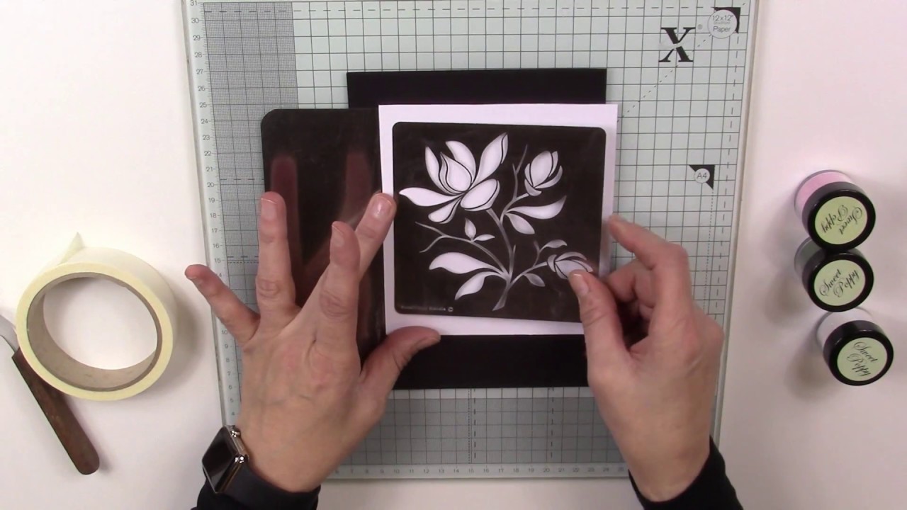 How to start stencilling with Sweet Poppy Stencils, Tutorial 1 : Set up and Glitter Techniques ...
