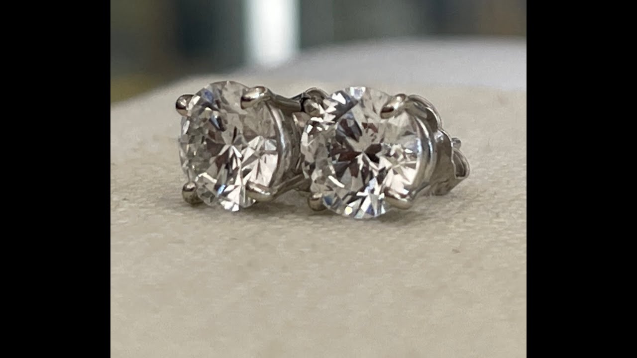 2 CARAT TOTAL WEIGHT Lab Grown REAL DIAMONDS Studs for sale - YouTube