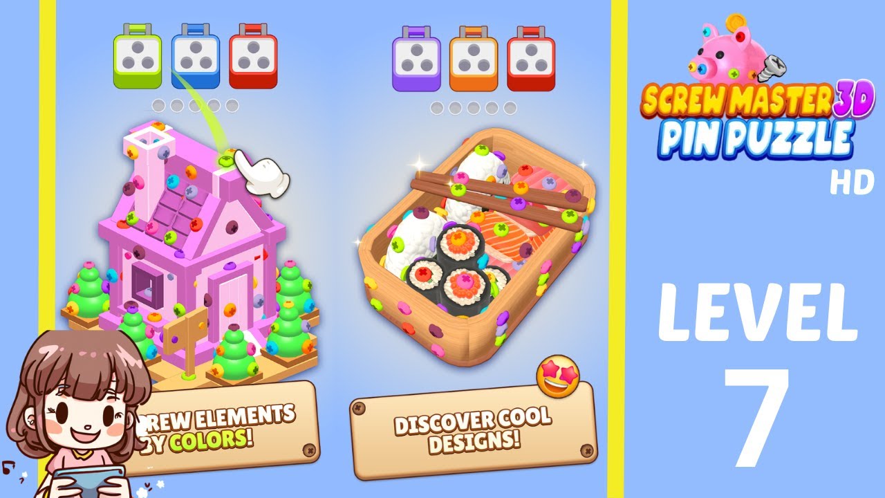 Screw Master 3D Level 7 Solution Walkthrough - YouTube