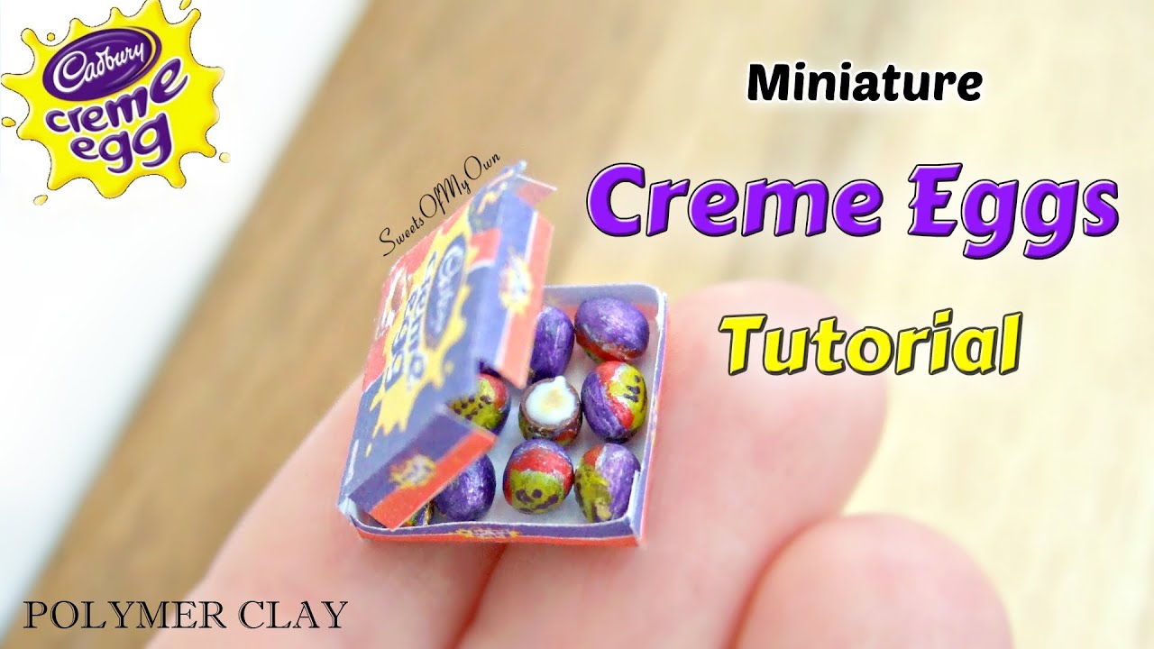 Cadbury Inspired Miniature Box of Creme Eggs - Polymer Clay Tutorial Video - YouTube