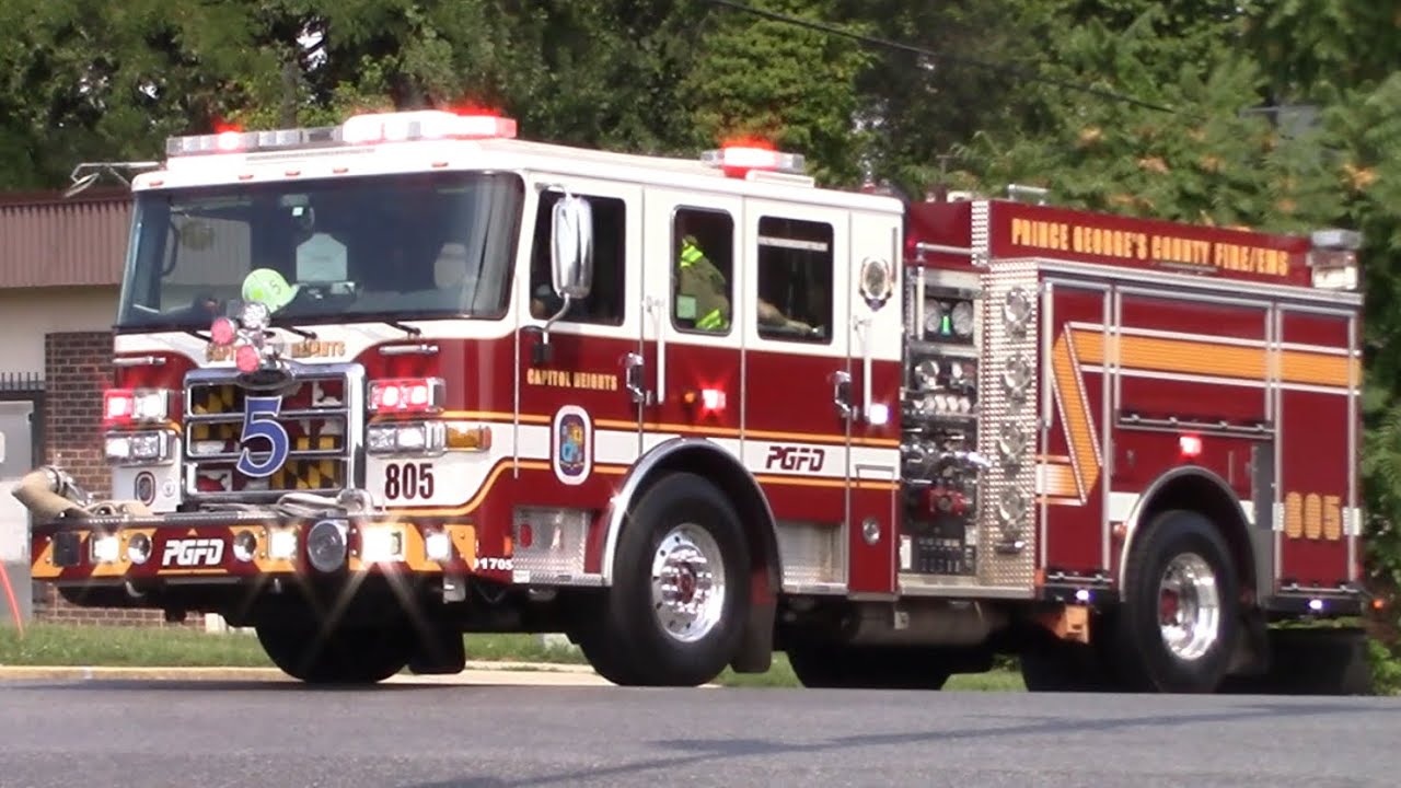 PGFD Paramedic Engine 805 & Ambulance 805 Responding - YouTube