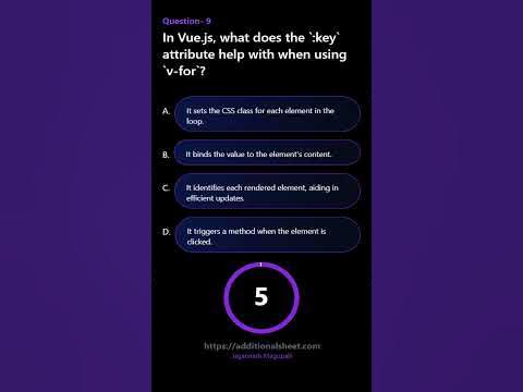 In Vue js what does the key attribute help with when using v for - YouTube