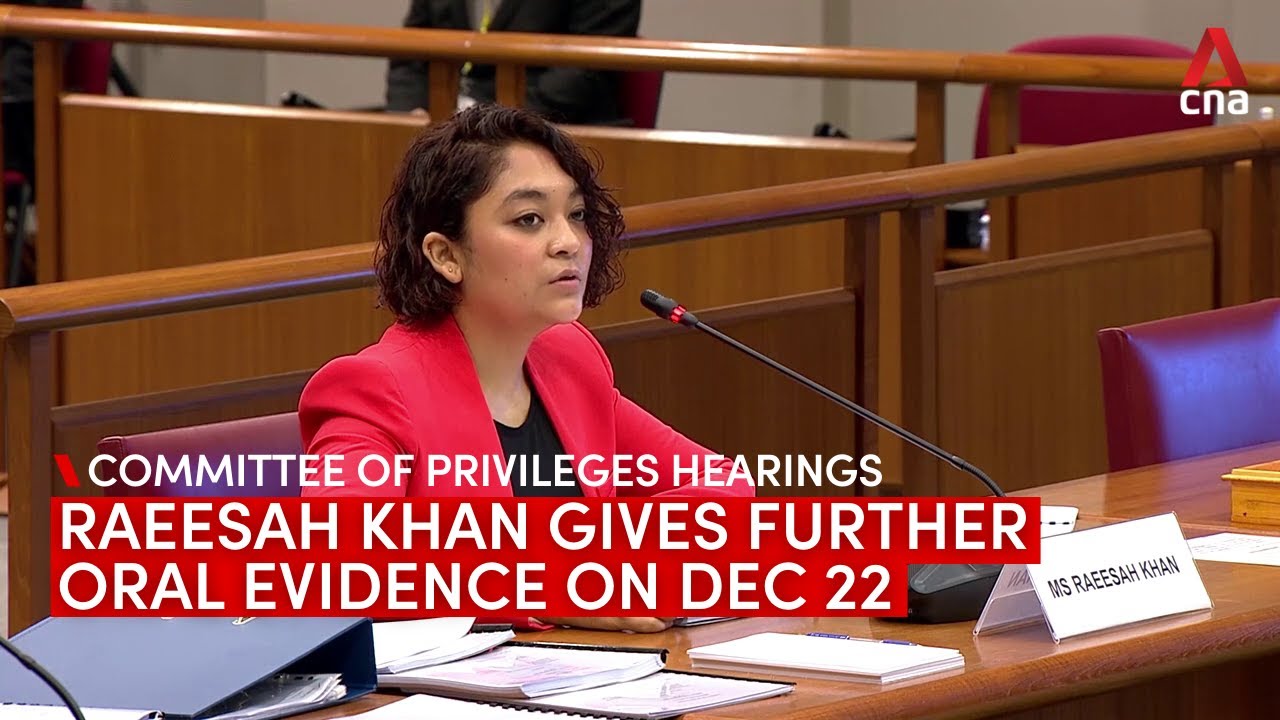 Raeesah Khan gives further oral evidence at Committee of Privileges ...