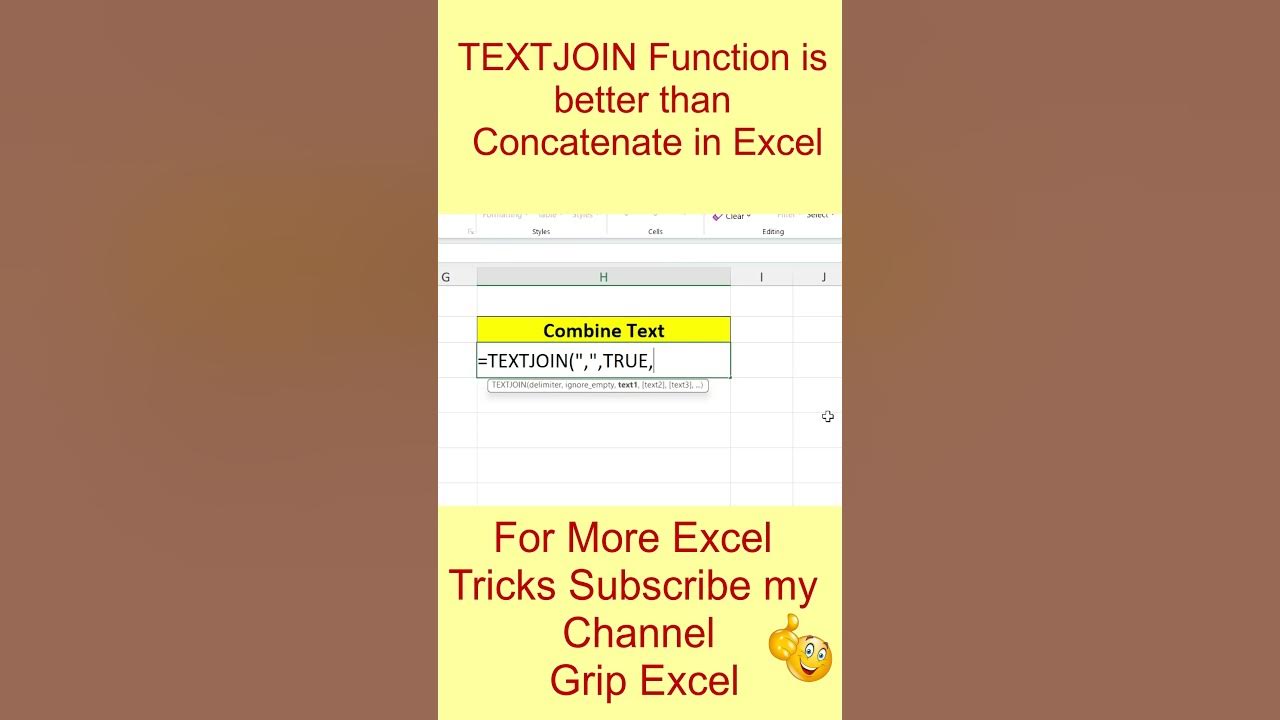 Don't Use Concatenate| Textjoin Function is better Option in Excel|#shorts #youtubeshorts - YouTube