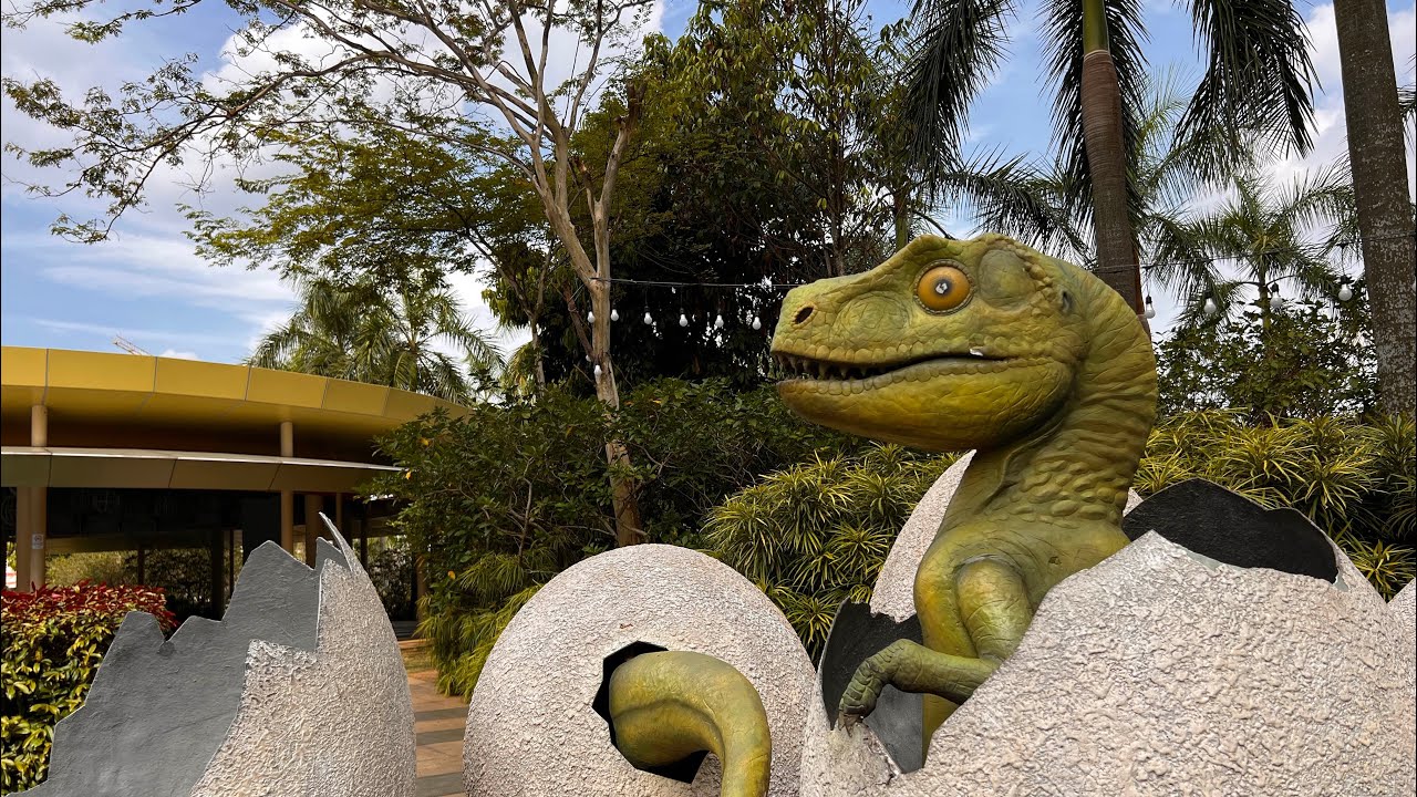 Dinosaur Encounter at the Relaxing Pool in Kuala Lumpur Cinematic - YouTube